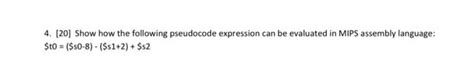Solved Show How The Following Pseudocode Expression Chegg