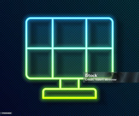검은 색 배경에 고립 된 빛나는 네온 라인 태양 에너지 패널 아이콘 벡터 개념에 대한 스톡 벡터 아트 및 기타 이미지 개념 녹색 녹색 기술 Istock