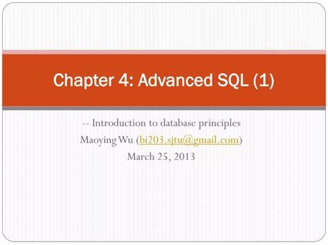 PPT Chapter Advanced SQL PowerPoint Presentation Free Download ID