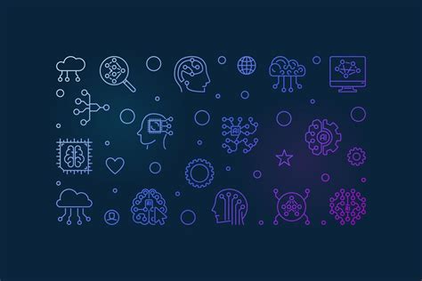 Premium Vector Cyber Brain And Artificial Intelligence Line Colorful