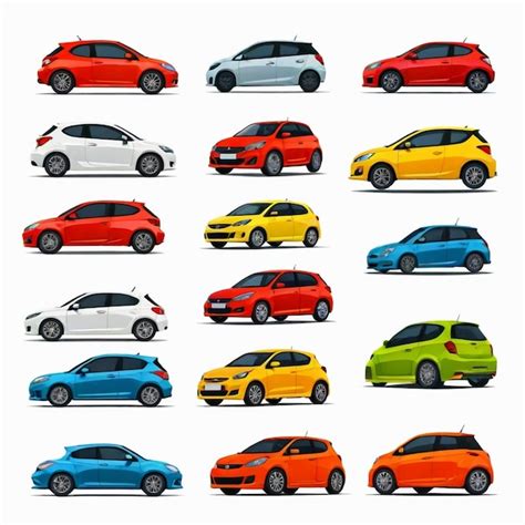 Hatchback Vector Set White Background Isolated A High Qua Premium Ai Generated Vector