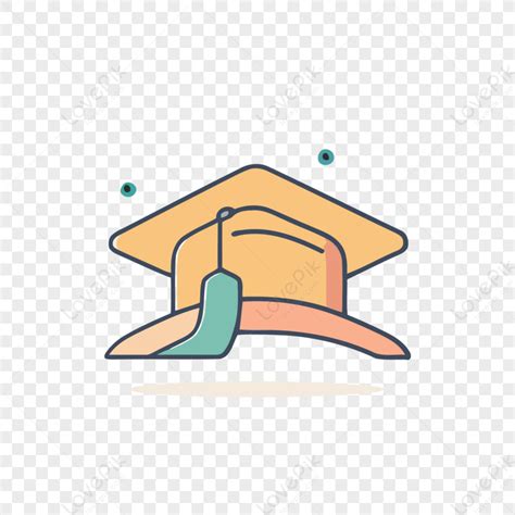 플랫 스타일 대학 졸업 모자 졸업 일러스트 학사모 일러스트하얀개념 Png 일러스트 무료 다운로드 Lovepik