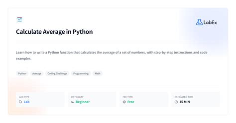 Python Calculate Average Coding Challenge Labex