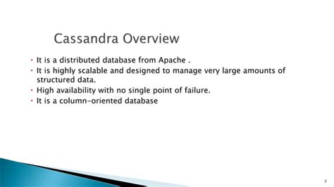 Cassandra Basics Ppt