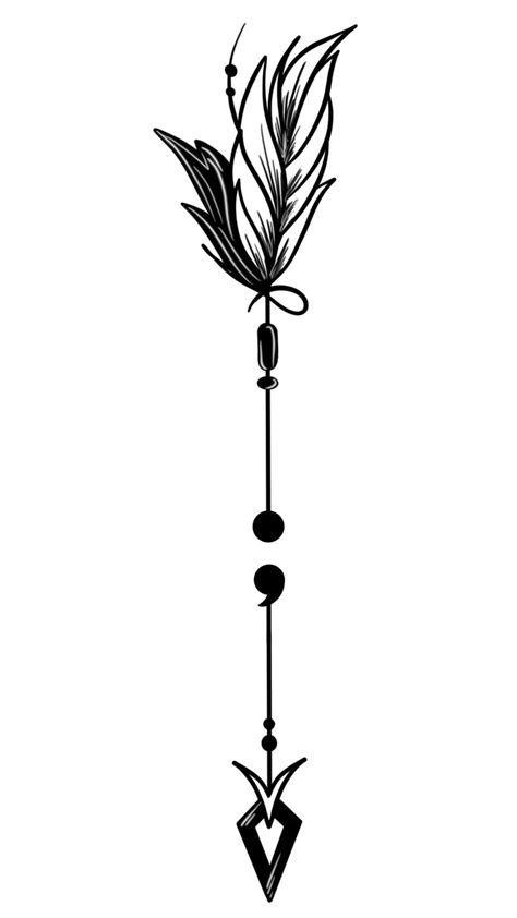 Semicolon Boho Arrow Tattoo Design Etsy Online Tattoo Design Custom