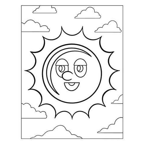 Раскраски Солнца для детей распечатать