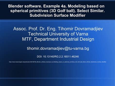 Drtad Blender Software Example 4a Modeling Based On Spherical