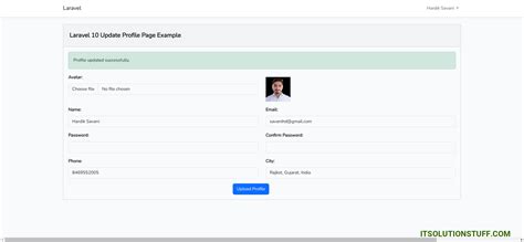 laravel 10 update user profile tutorial example