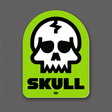 Ddc 290 “skull Tombstone Acidgreen” Decal — Draplin Design Co