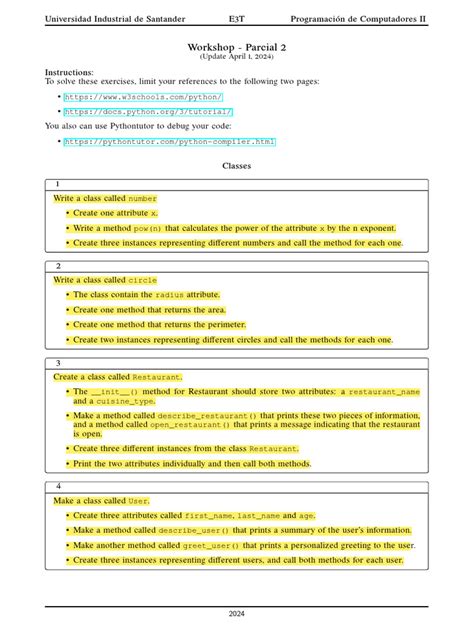 taller 2 pdf constructor object oriented programming programming