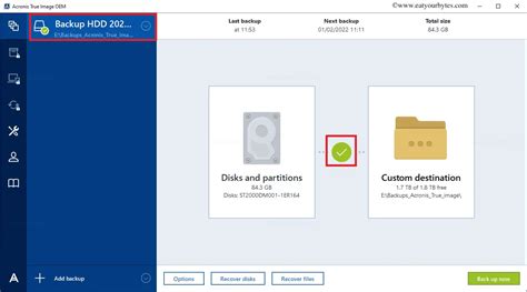 Backup Of A Disk Drive Using Acronis True Image
