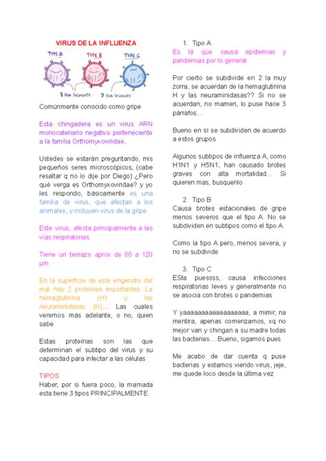 Virus De La Influenza Nada Virus De La Influenza Comúnmente