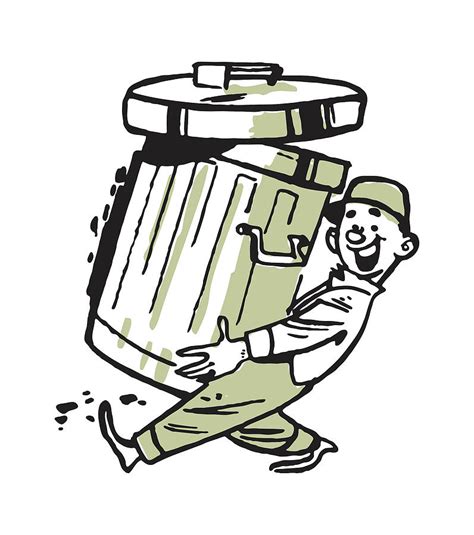 Garbage Man Carrying Can Drawing By CSA Images Fine Art America