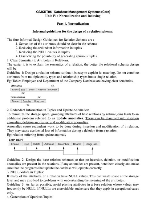 Dbms Module 4 Good Cs3crt06 Database Management Systems Core