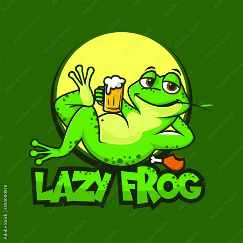 Lazy Frog Cartoon Illustration Stock Vector Adobe Stock