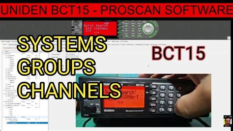 UNIDEN BCT15 SYSTEMS GROUPS CHANNELS YouTube