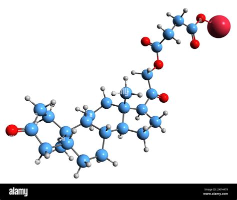3d Image Of Hydroxydione Sodium Succinate Skeletal Formula Molecular Chemical Structure Of