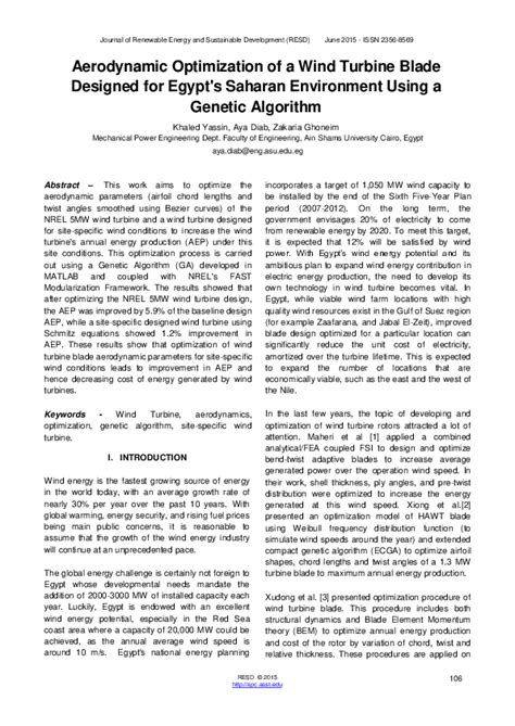 Pdf Aerodynamic Optimization Of A Wind Turbine Blade Designed For
