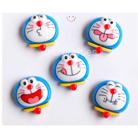 Jual Clay Resin Doraemon Head Face Muka Doraemon Lucu Glossy Impor
