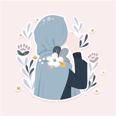 زنان مسلمان زیبا با تصویر حجاب دختر کوچولوی ناز با شخصیت تاج گل 1686308