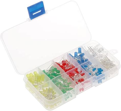 Besomi Electronics Clear Led Diodes Light Emitting Bulb Lamp 3mm 5mm 2 Pin Round Assorted 5