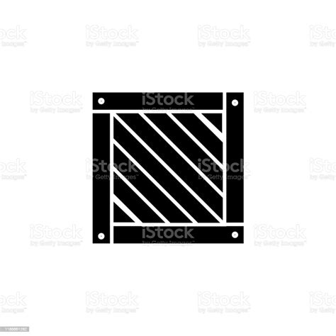 나무 상자입니다 플랫 벡터 아이콘 그림입니다 흰색 배경에 간단한 검은 색 기호입니다 웹 및 모바일 Ui 요소에 대한 나무 상자