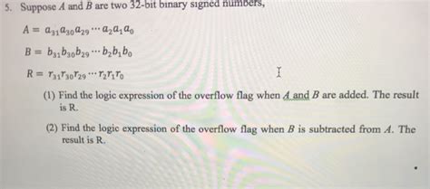 Solved 32 Bit Binary Suppose A And B Are Two A A31a30a29