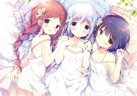 Blue Eyes Blue Hair Blush Braids Dress Flat Chest Gochuumon Wa Usagi