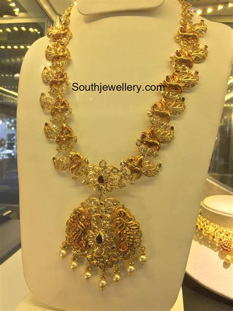 Peacock Nakshi Pacchi Haram Indian Jewellery Designs