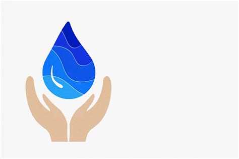 푸른 물방울 3d 일러스트 레이 션 그런지 종이 손 잘라 세계 물의 날 손 소독제 및 위생 Csr 물 절약 깨끗한 재생 가능 에너지 삶의 방울 정신 건강 개념 0명에 대한