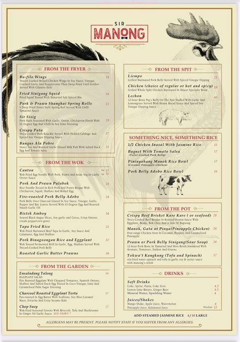 Online Menu Of Sir Manong Restaurant Eastern Creek New South Wales 2766 Zmenu