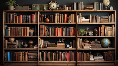 Premium Ai Image A Book Shelf With Books Ai Generated