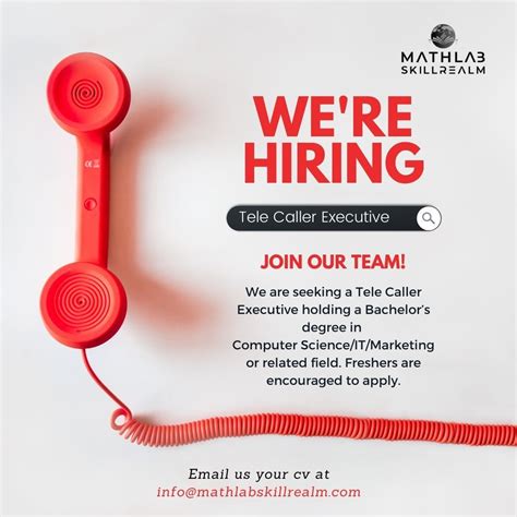 Mathlab Skillrealm On Linkedin Jobopening Telecallerexecutive Mathlabskillrealm