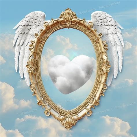 Angel Wings Gold Frame Art Christian Memorial Png Digital Download