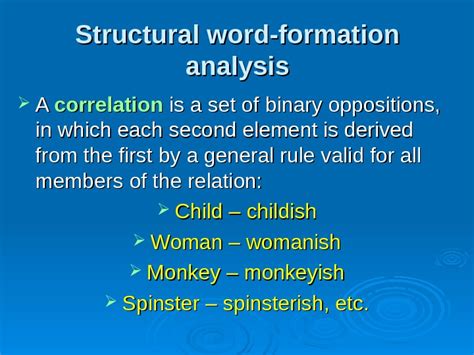 Morphological Structure Of English Words The Word