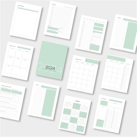 2024 Reflection Planner Journal Printable Monthly Weekly Daily Self Reflection Planner Journal
