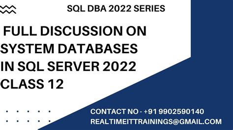 Sqldba Batch 48 Class 12 Full Discussion On System Databases In Sql Server2022 Contact