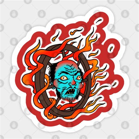 Wanyudo Yokai Tattoo Art Tattoo Style Sticker Teepublic