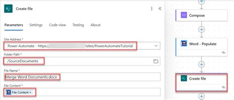 how to merge word documents in power automate