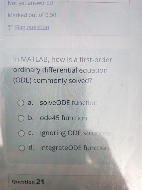 in matlab how is a first order ordinary differential equation ode