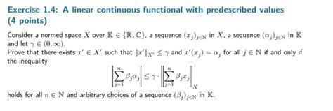solved exercise 1 4 a linear continuous functional with