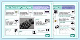 Parts Of A Computer Differentiated Activity Sheets Twinkl