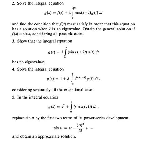 Solved 2 Solve The Integral Equation Chegg Com