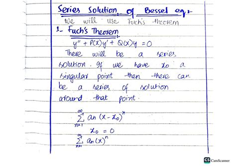 SOLUTION Series Solution Of Bessel Equation Studypool