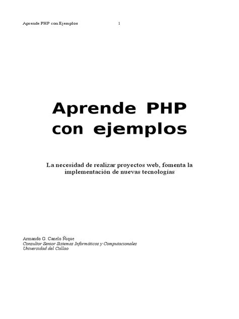 aprende a programar php con ejemplos descargar gratis pdf servidor
