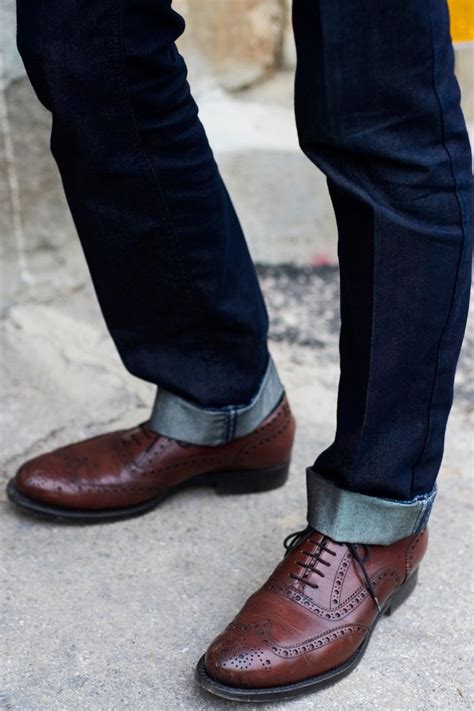 Wingtips And Jeans Best Dress Shoes With Jeans Jeans And Dress Shoes