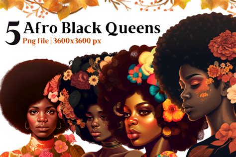 Afro Black Queens Illustration Bundle Graphic By Markicha Art Creative Fabrica