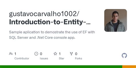 Github Gustavocarvalho Introduction To Entity Framework Sample Aplication To Demostrate