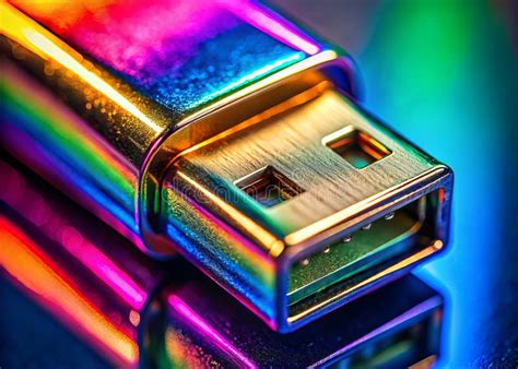Intricate Detail Of A Usb Flash Drive Connector A Macro Photography Exploration Stock