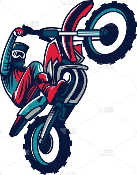 摩托车越野赛 摩托车 分离着色 脚踏车 男人 运动 迅速 发动机 设计素材 花瓣网